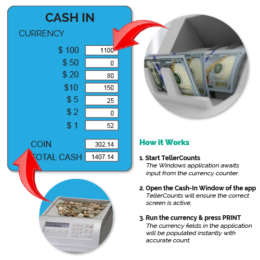 TellerCounts — Software Interface for Currency Counters